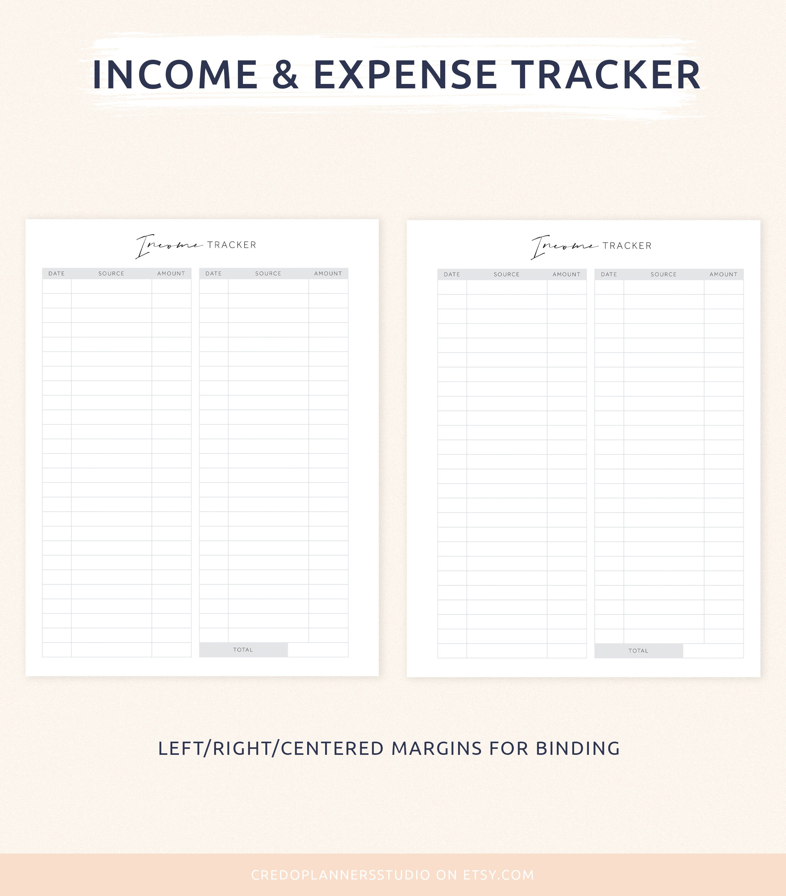 Income and Expense Tracker, Budget Tracker Printable, Budget Planner ...
