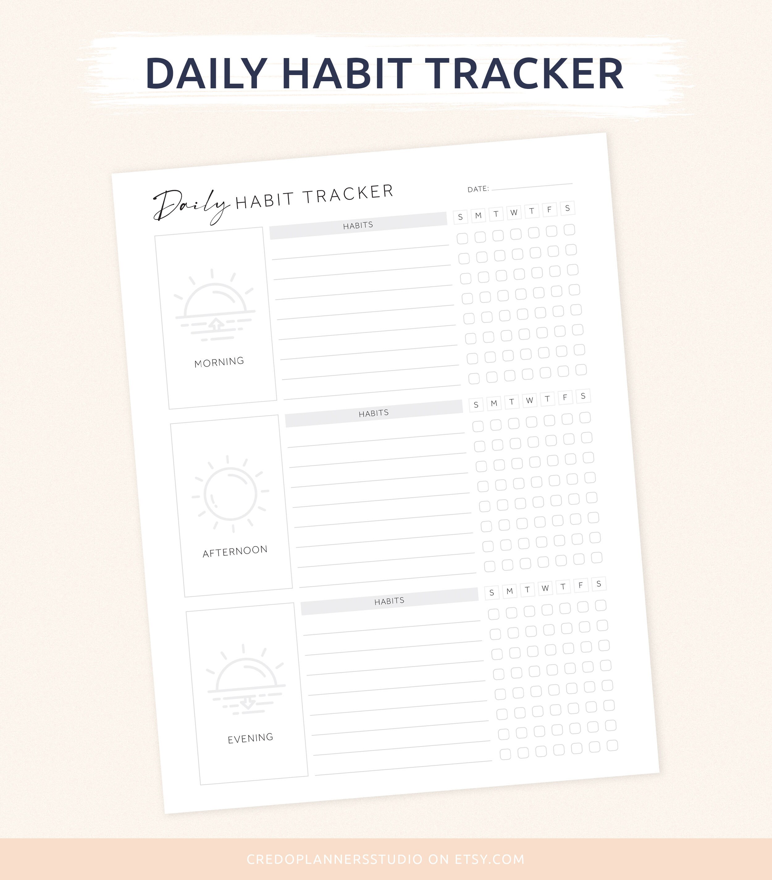 Daily Habit Tracker, Weekly Habit Tracking, Habits, Routine Planner ...