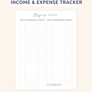 Income and Expense Tracker, Budget Tracker Printable, Budget Planner ...