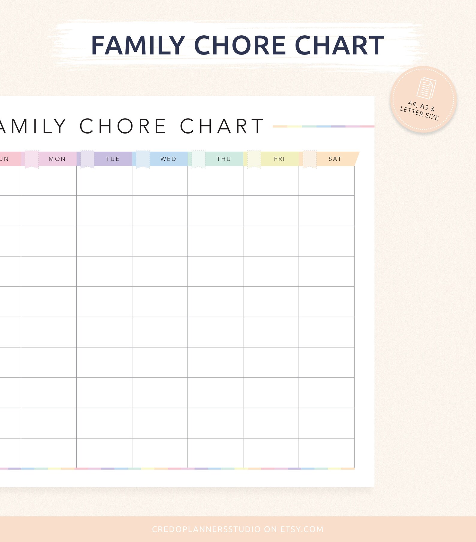 Family Chore Chart, Weekly Chore, Cleaning Schedule, Weekly ...