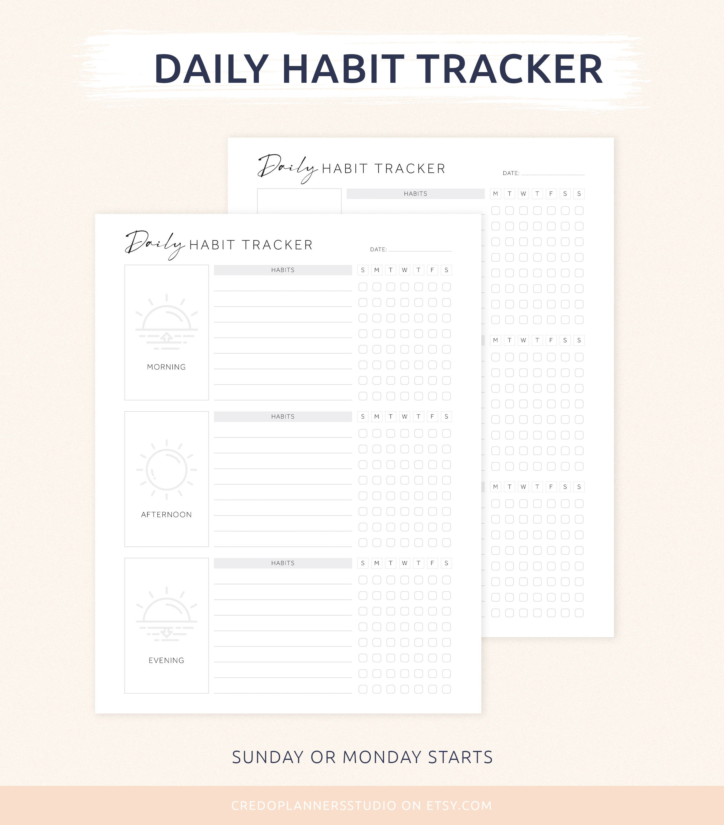Daily Habit Tracker, Weekly Habit Tracking, Habits, Routine Planner ...