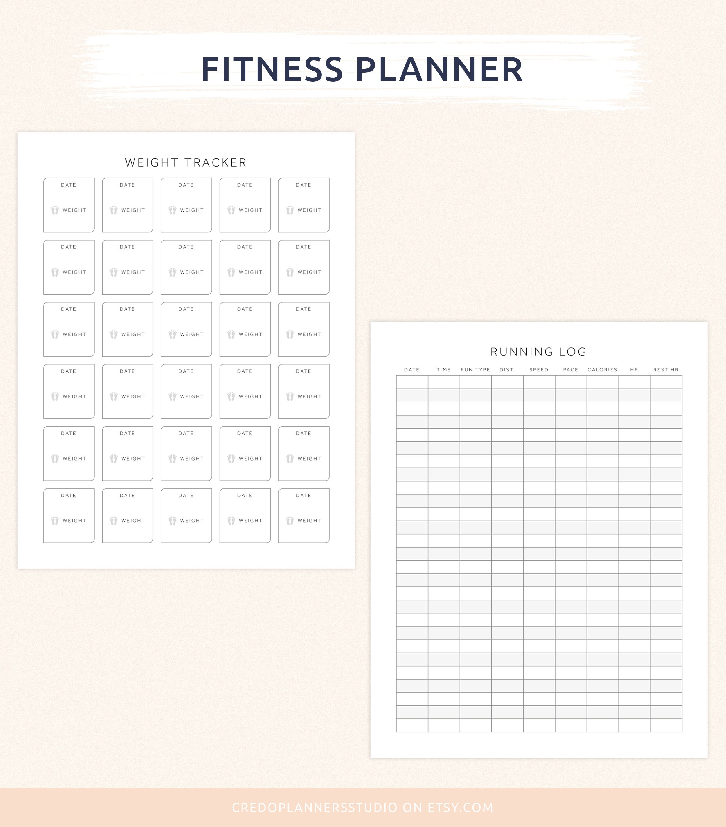 Ultimate Fitness Planner, Workout Calendar, Weekly Workout, Diet Log ...