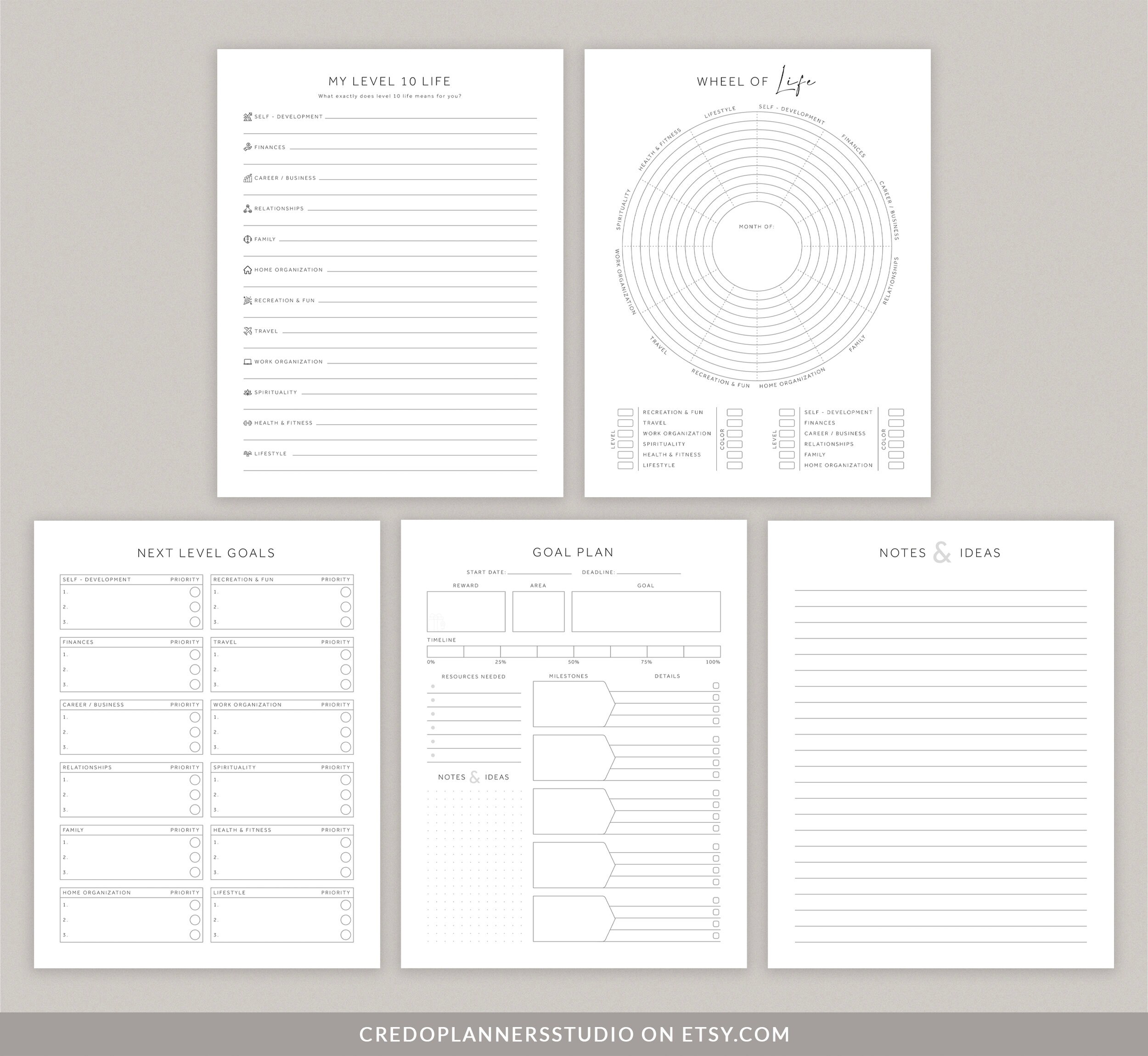 Wheel of Life Printable Planner Life Circle Self - Etsy Canada