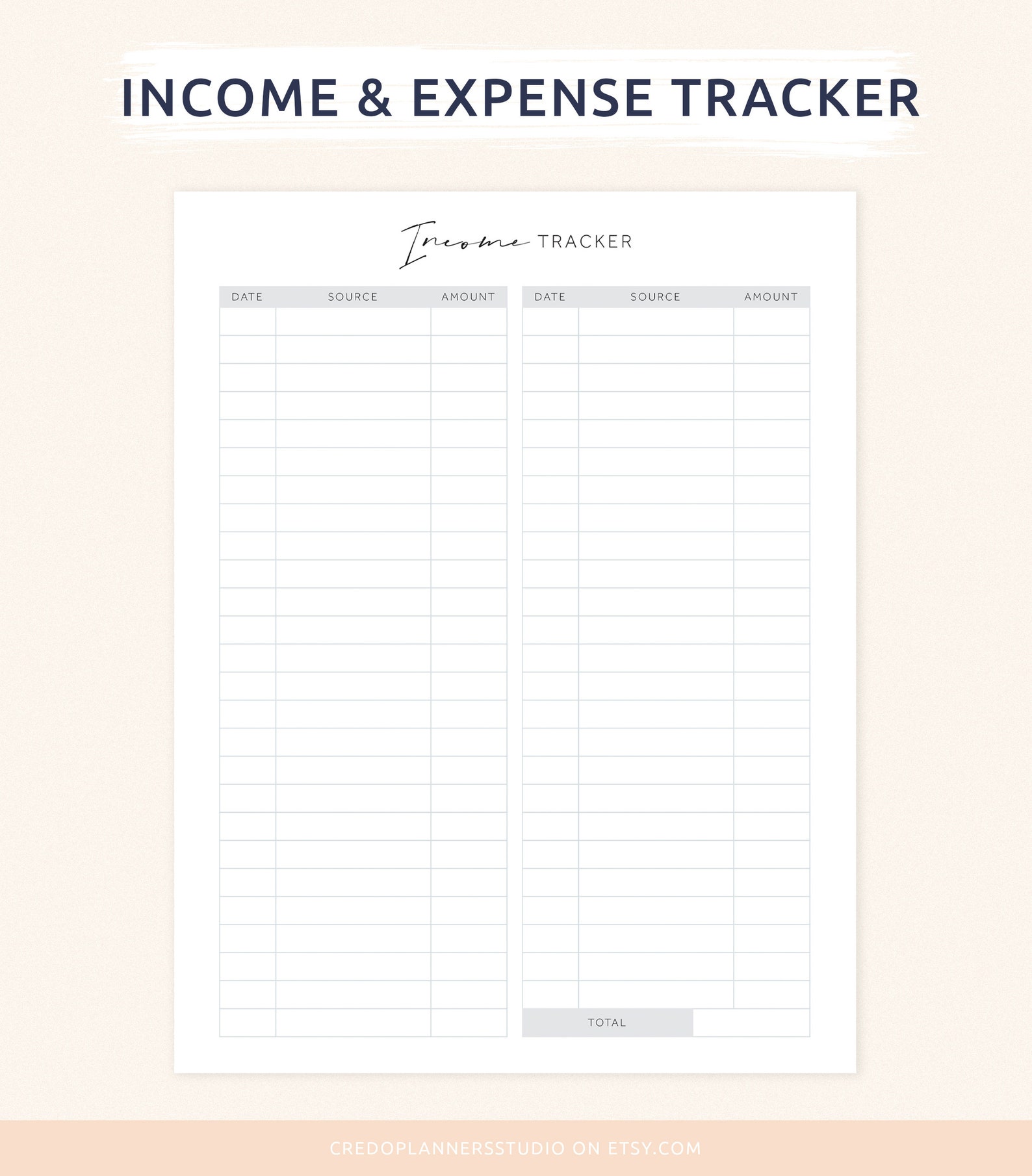 Income and Expense Tracker, Budget Tracker Printable, Budget Planner ...