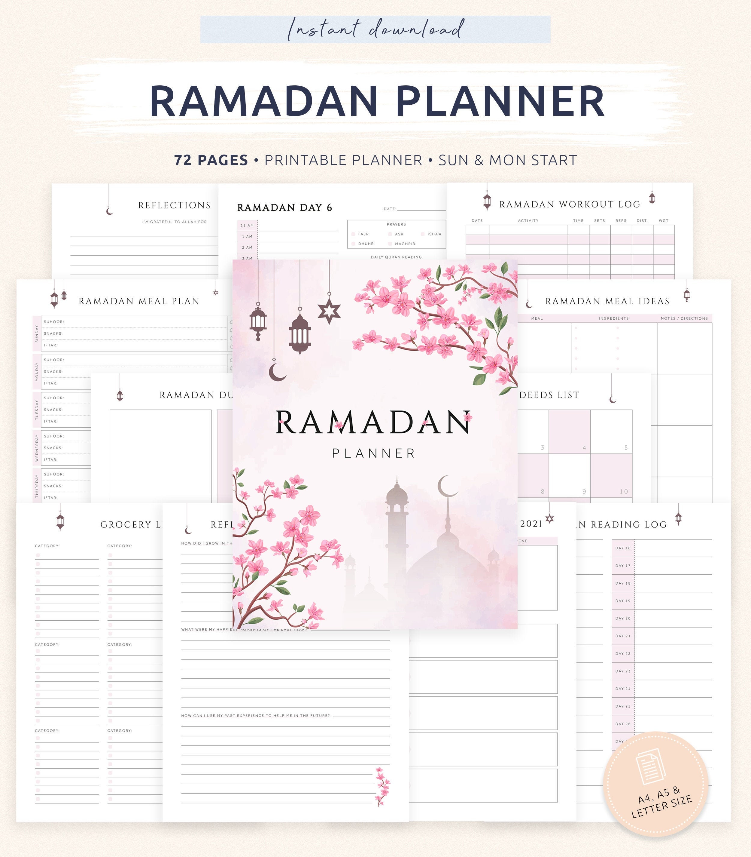 Paper & Party Supplies Ramadan Digital Hyperlinked Planner Islamic Gift ...