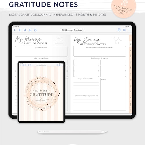 Digital Daily Reflection Journal Gratitude Template - Etsy