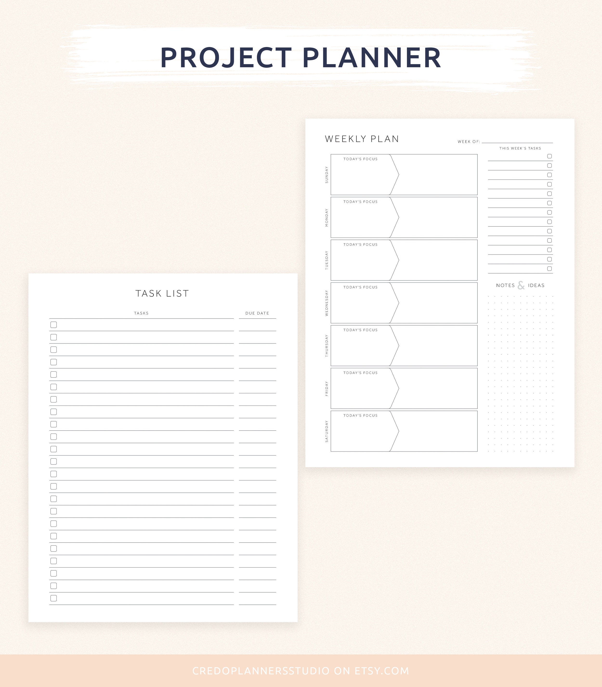 Project Planner, Printable, to Do List, Work Planner, Project Timeline ...