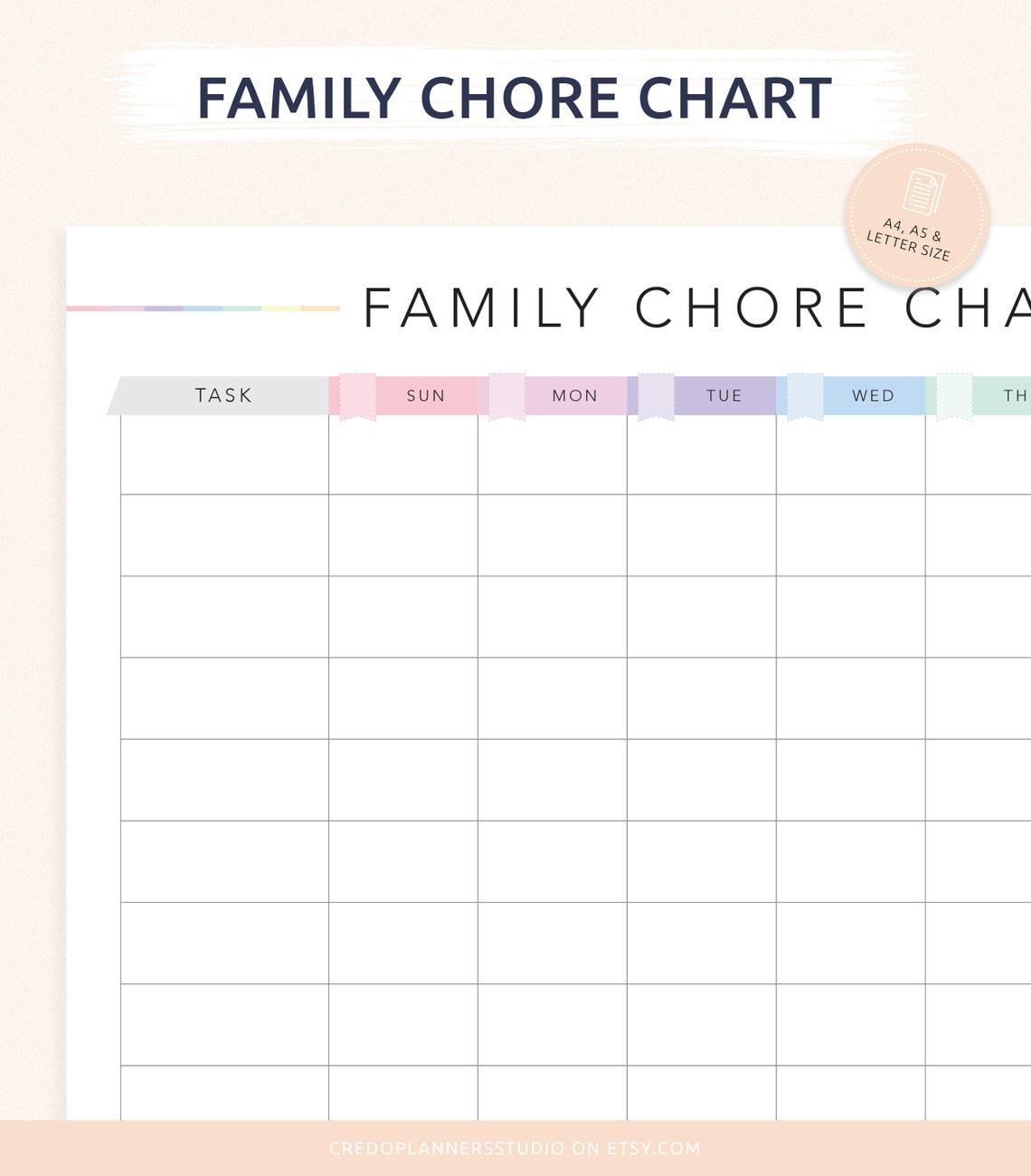 Family Chore Chart, Weekly Chore, Cleaning Schedule, Weekly ...
