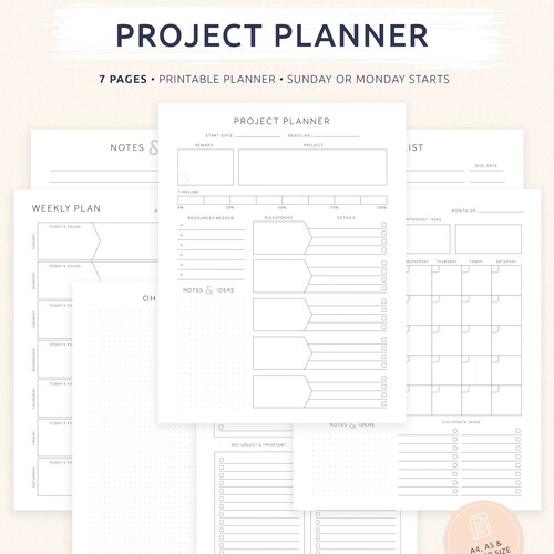 Project Planner Printable to Do List Work Planner Project - Etsy