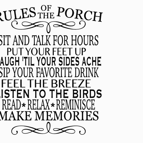 Deck Rules SVG Porch Sign SVG Summer Cut File Porch Sign | Etsy Canada