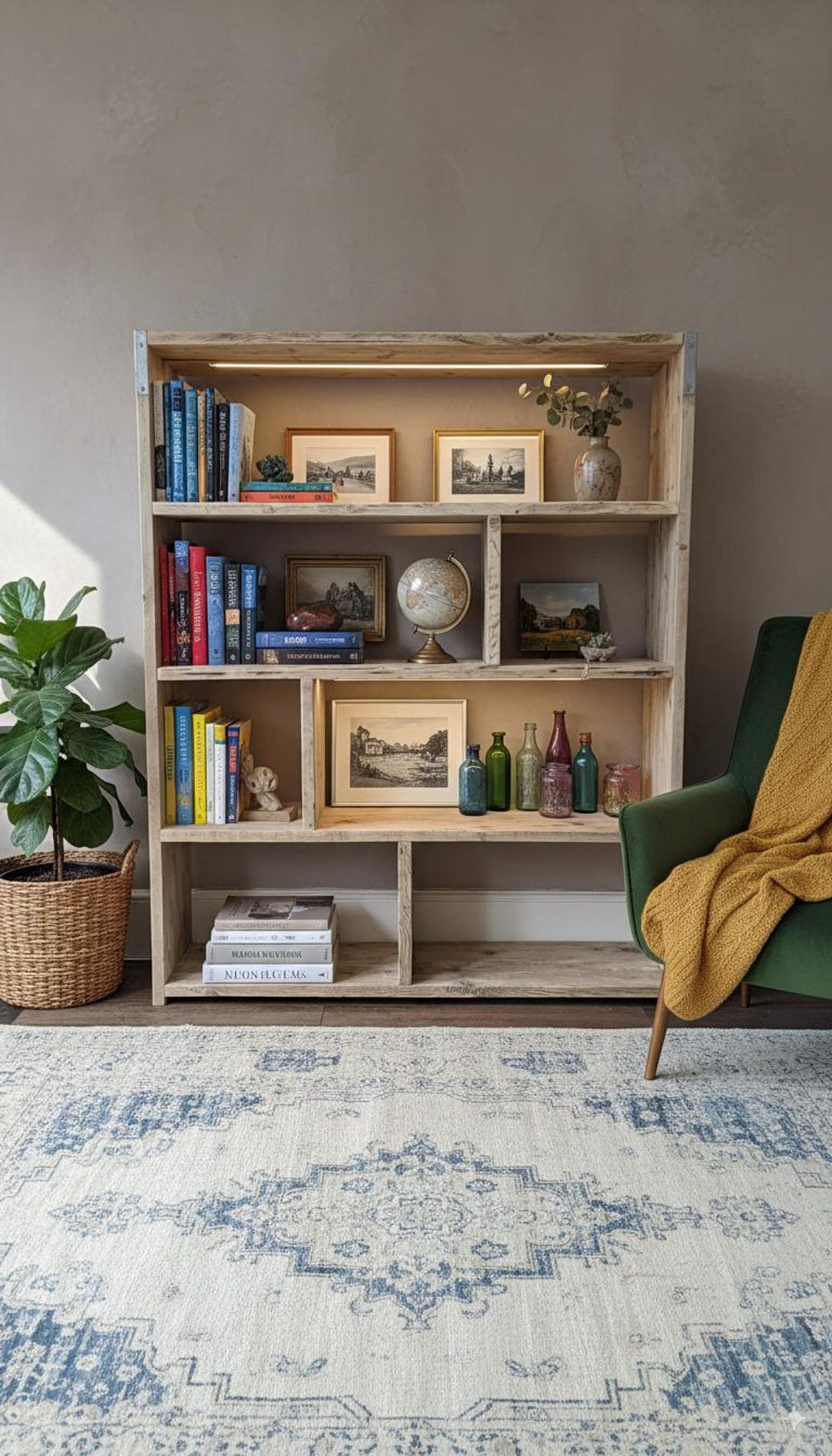 Bespoke Reclaimed Wood Display Shelf | Rustic Retail Bookcase ...
