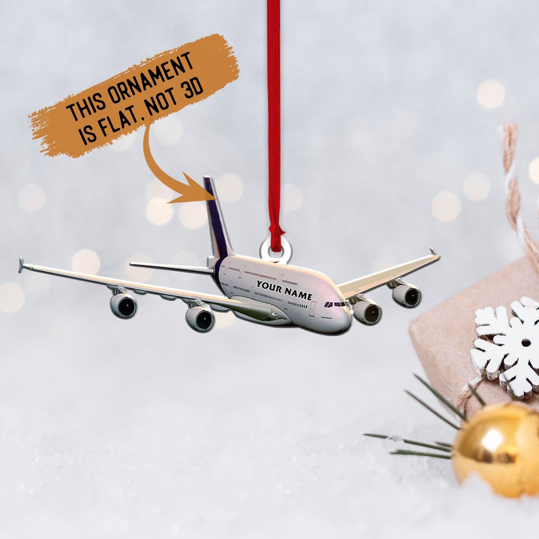 Airplane Custom Christmas Ornament Plane Pilot Personalized - Etsy