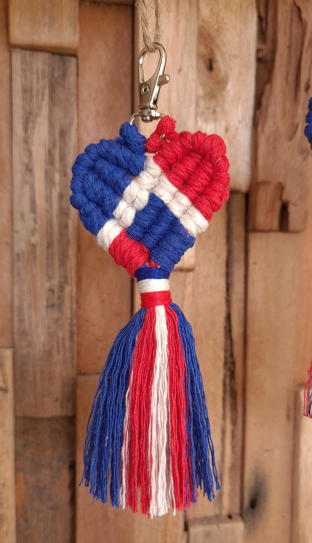 Paris 2024. Cotton Thread Macramé Heart Key Ring. Olympic Games ...