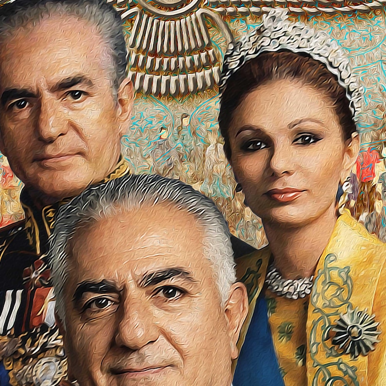 Pahlavi Royal Family - Persian Calligraphy Canvas Art: Traditional ...