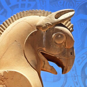 Huma Bird in Persepolis Persian Wall Art Iranian Wall Decor Traditional ...