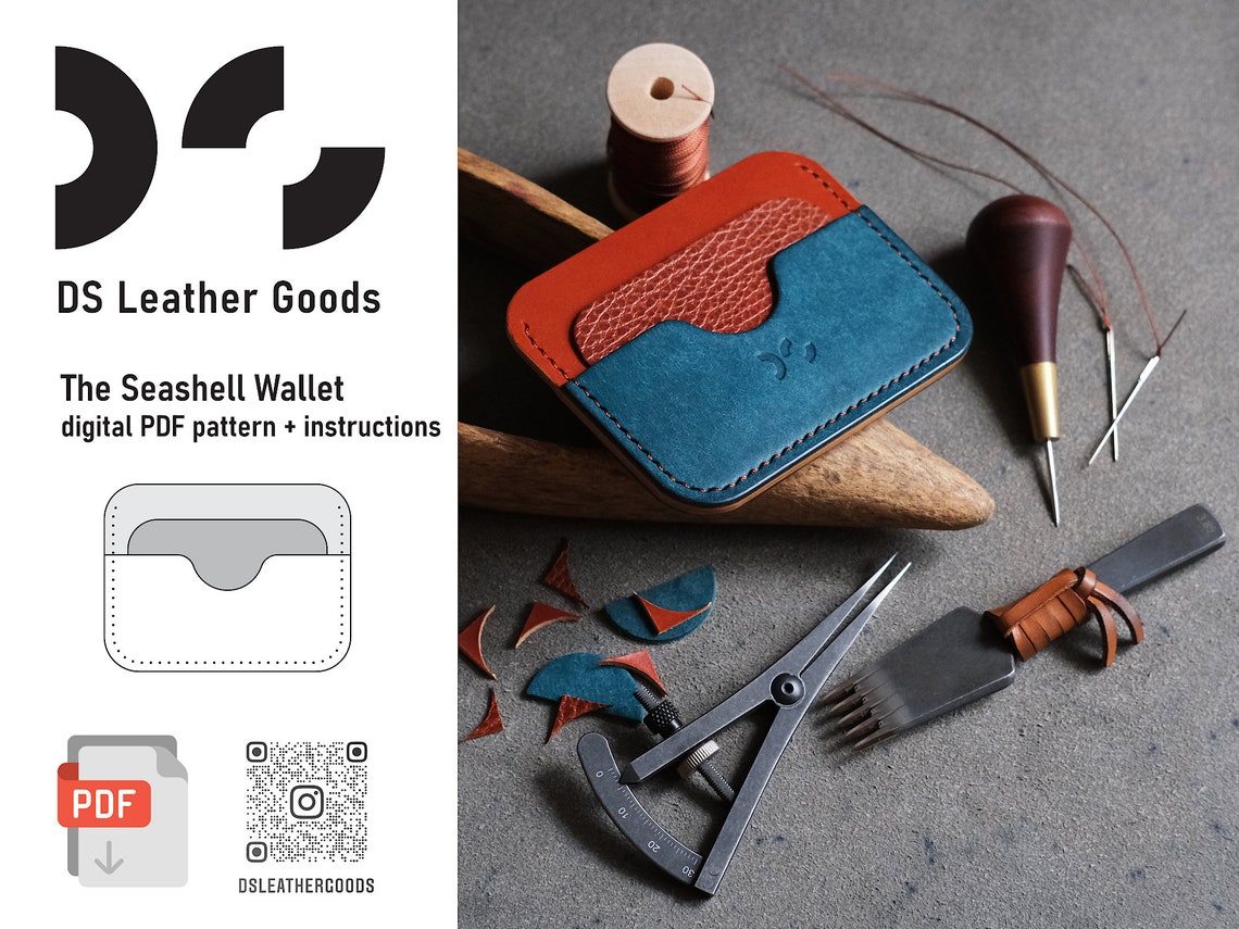 The Seashell Wallet Pattern Pdf Leather Pattern Pdf - Etsy