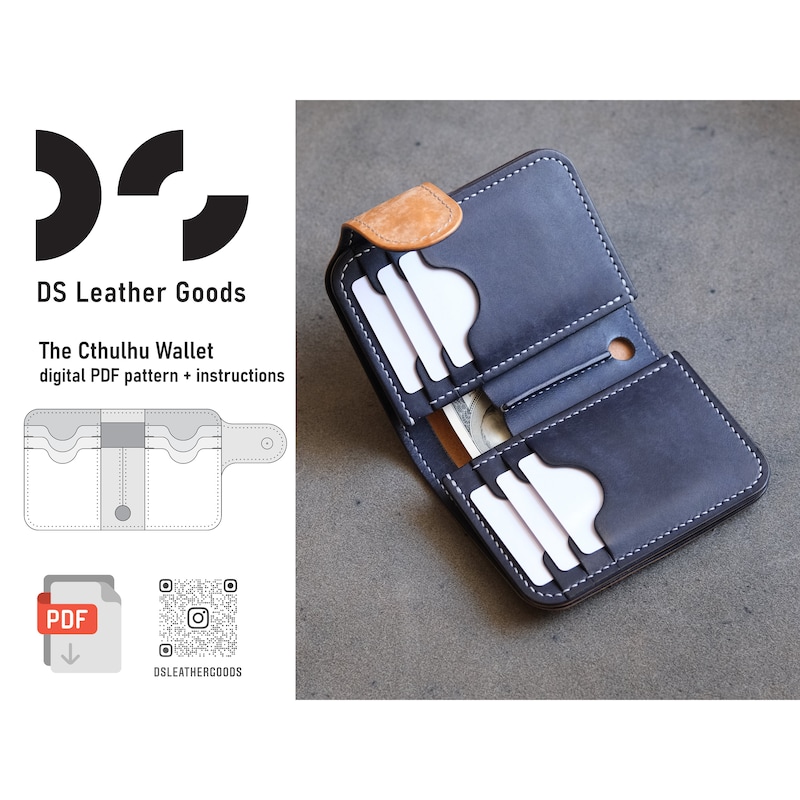 Leather Mid Wallet Pdf - Etsy