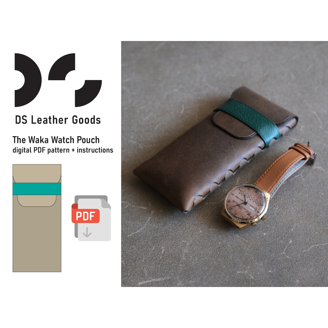 Leather Watch Pouch PDF Pattern: No-sew Travel Case Template - Etsy