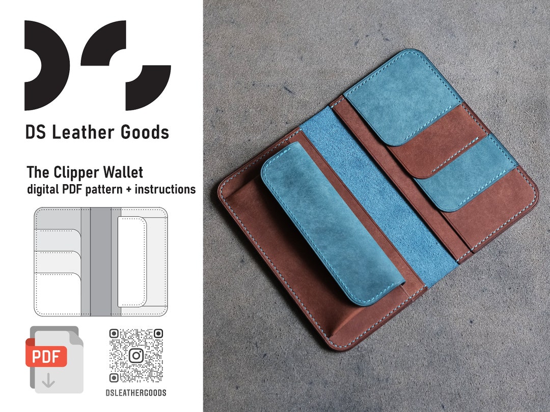 The Clipper Wallet Pattern Pdf Leather Wallet Pdf Long - Etsy