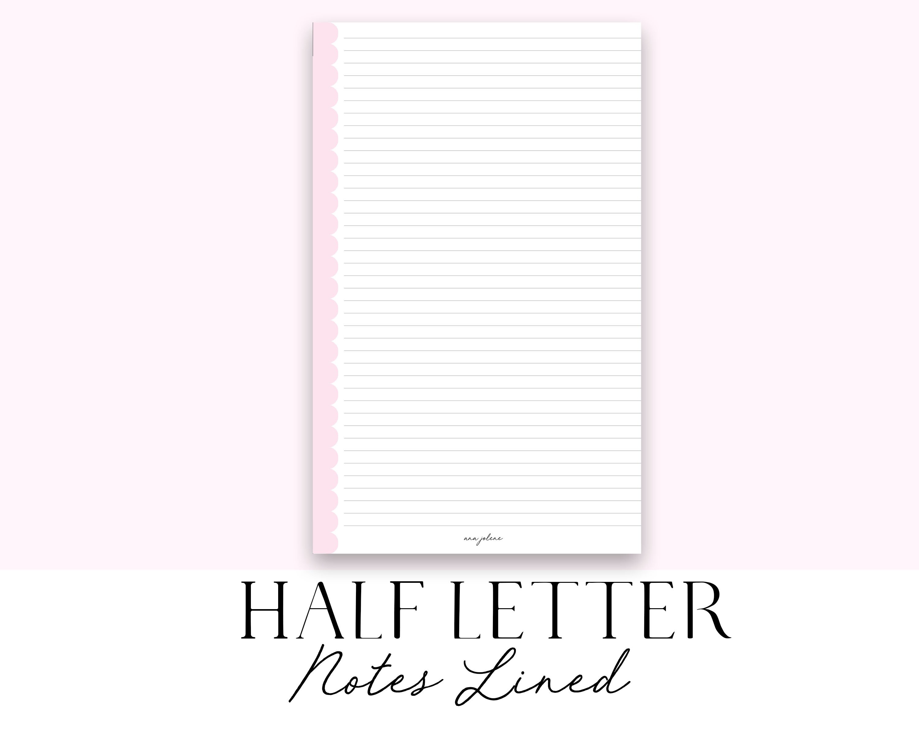 Half Letter Notes Lined junior Discbound/a5 Rings - Etsy