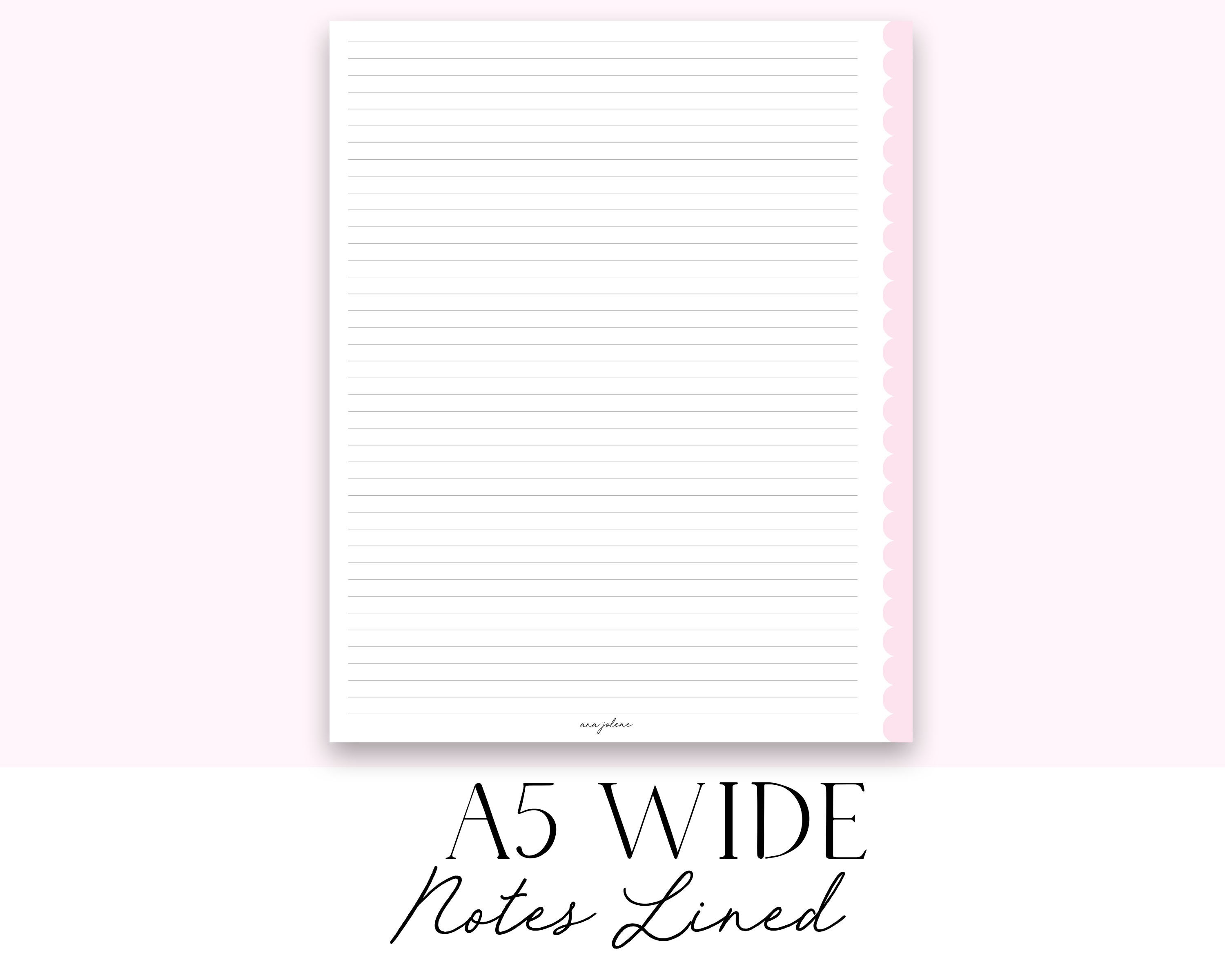 A5 Wide Notes Lined - Etsy