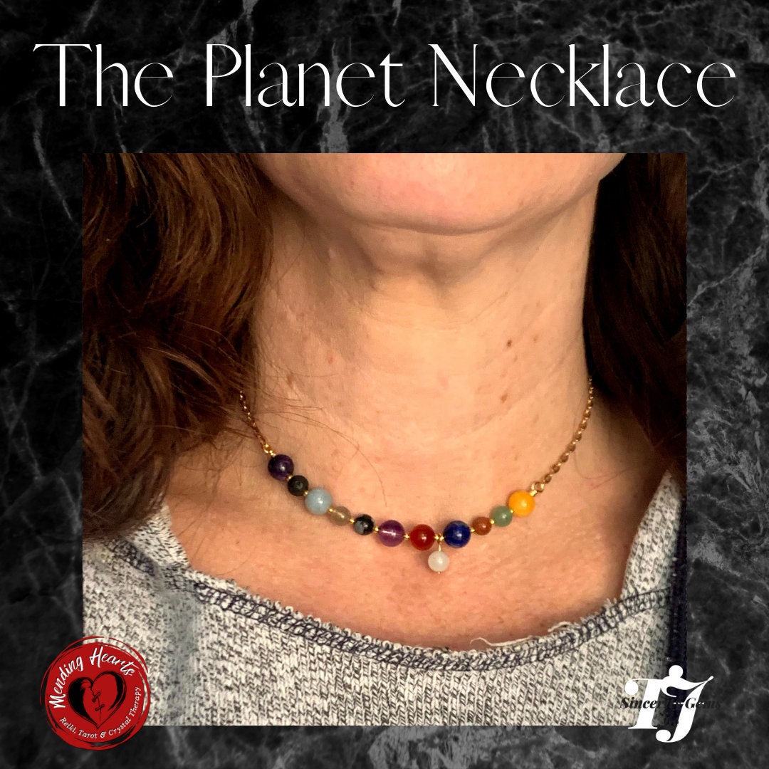 Solar System Stone Bead Necklace: Universe Energy, Essential Oil ...
