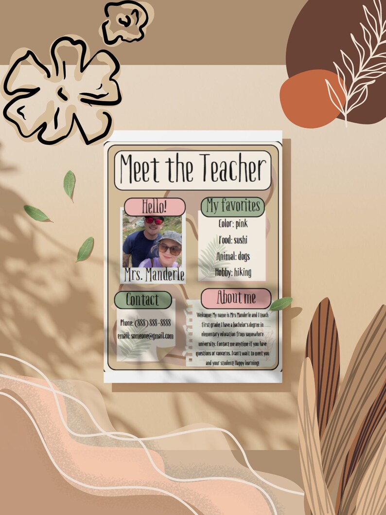 Boho Meet the Teacher Flyer Template Editable Meet the Teacher Template ...