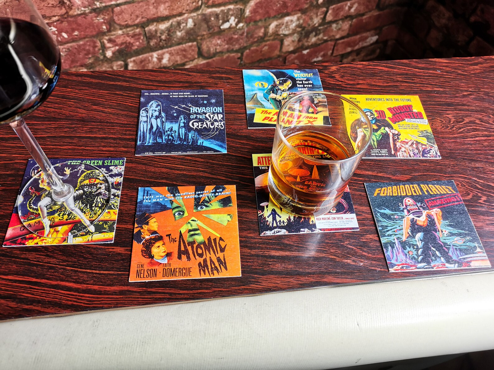 Retro Sci-fi Coasters Set of 7 Different Vintage Science - Etsy