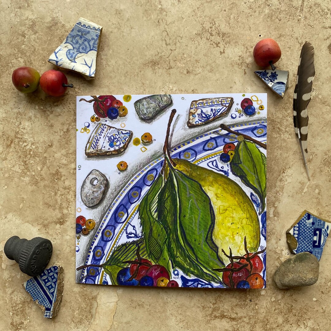 Mudlark and Pears Blank Card - Etsy