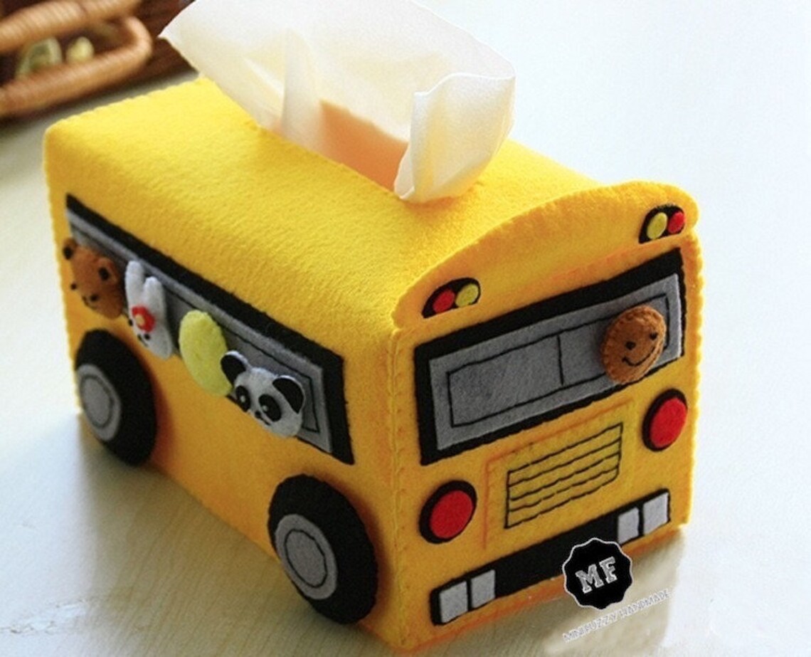 School Bus Tissue Box Cover DIY Kit - Etsy