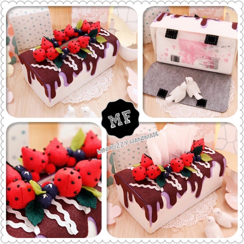 Berries Cake Tissue Box Cover DIY Kit - Etsy