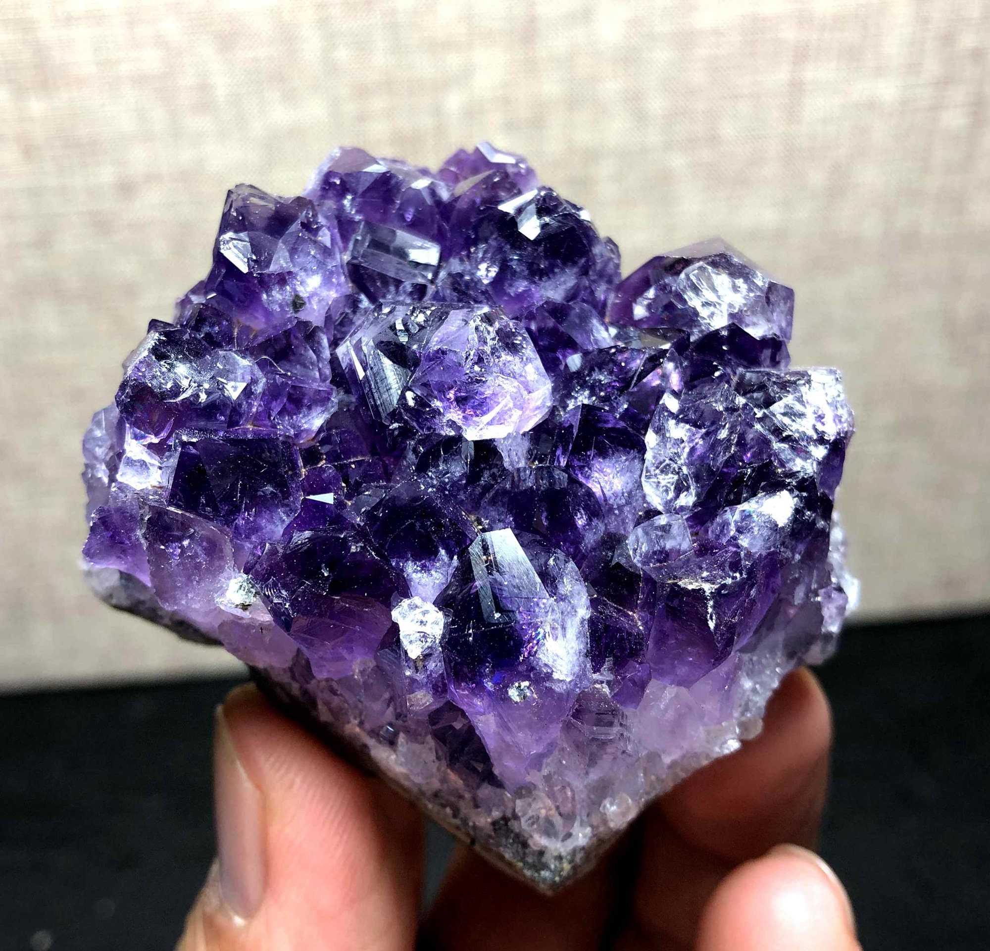 Natural Purple Amethyst Quartz Crystal Cluster Mineral | Etsy