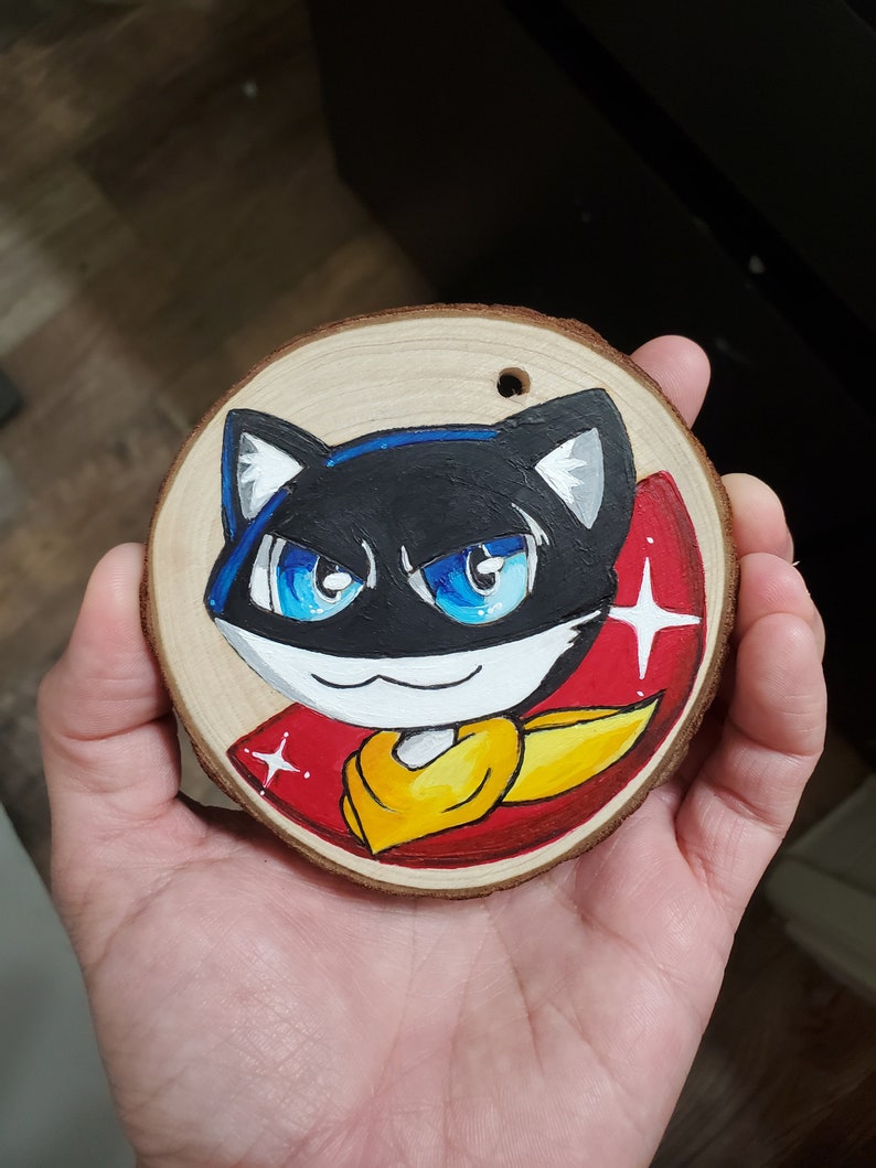 Persona 5 Morgana mona Wood Disc - Etsy