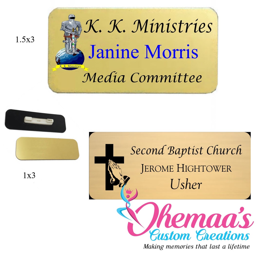 Personalized Full Color Name Badge: Custom Logo ID Tag - Etsy