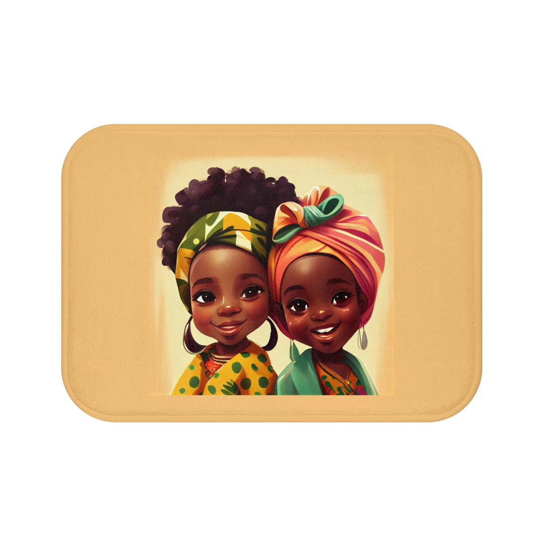 Bath Mat, Cute Afro Girls, Bathroom Mat - Etsy