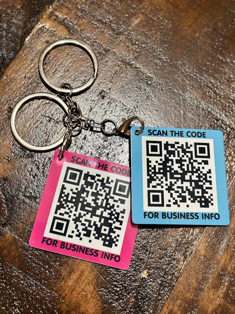 Custom Metal QR Code Keychain for Business Networking - Etsy