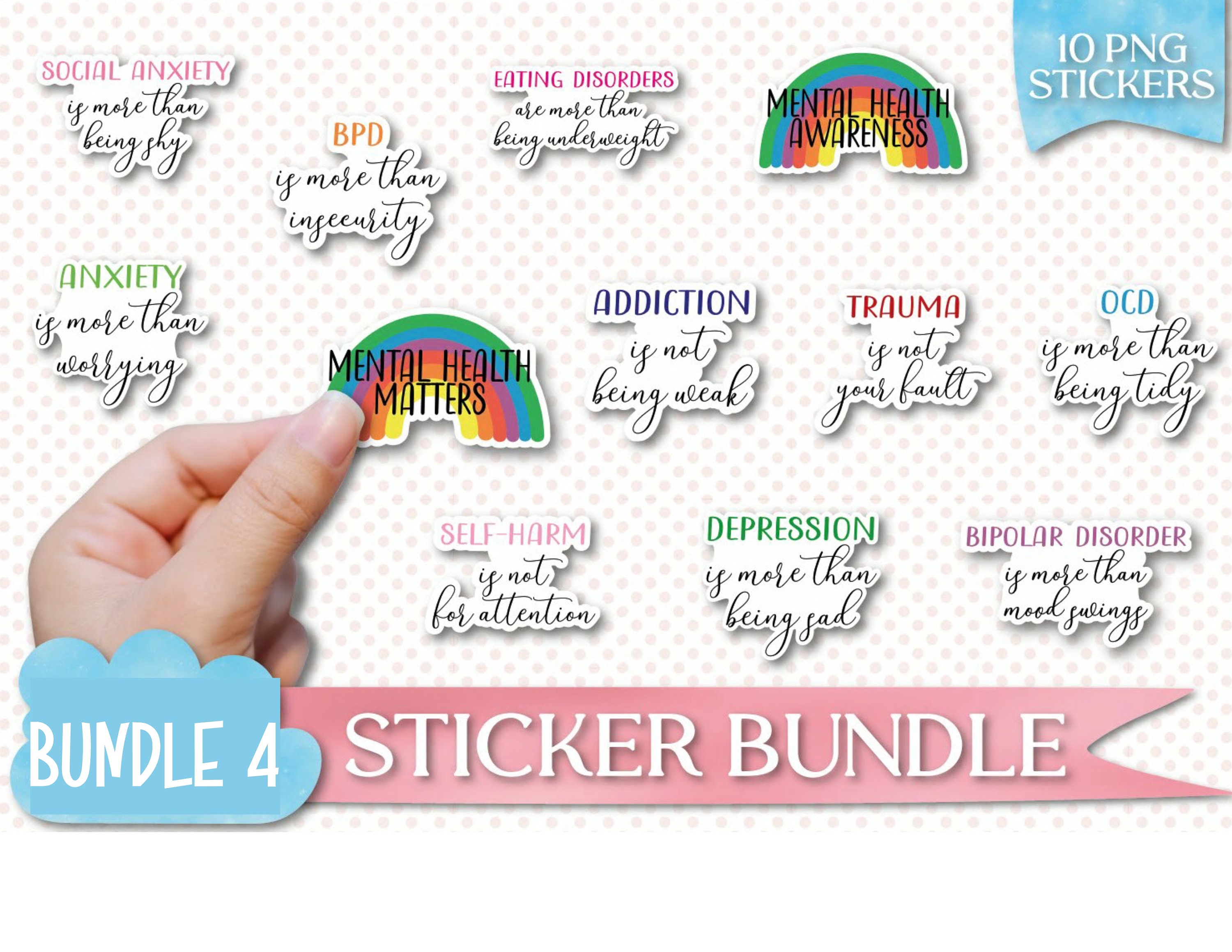 Stickers Sticker Packs Mental Health Positivity Stickers - Etsy