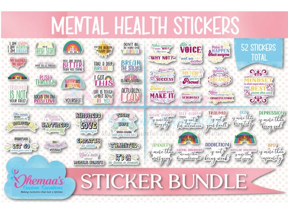 Stickers Sticker Packs Mental Health Positivity Stickers | Etsy