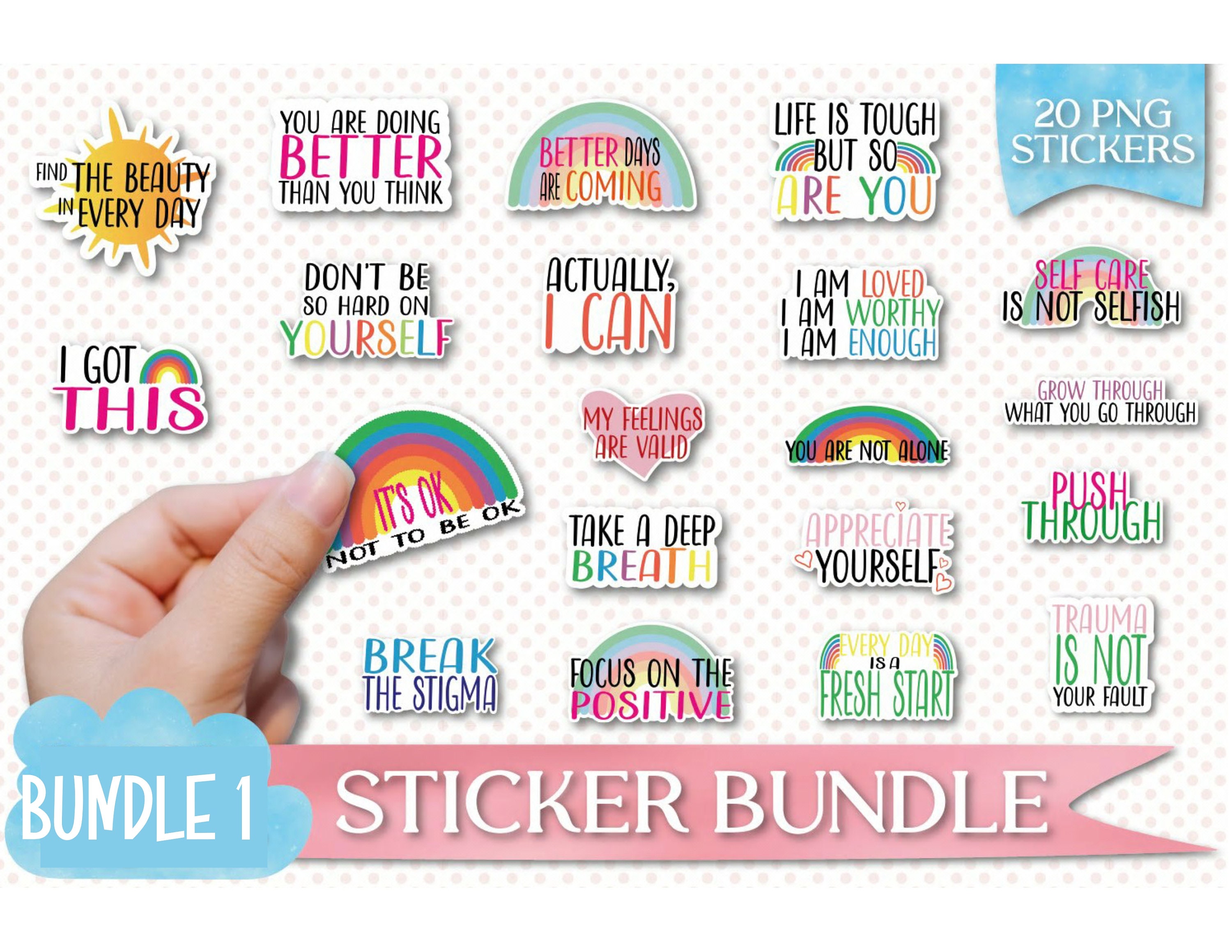 Stickers Sticker Packs Mental Health Positivity Stickers - Etsy