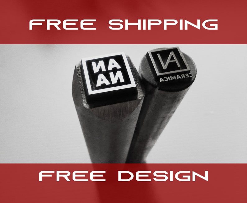 Hard Metal Stamp Custom Logo for Press Metal Design Ceramic Clay ...