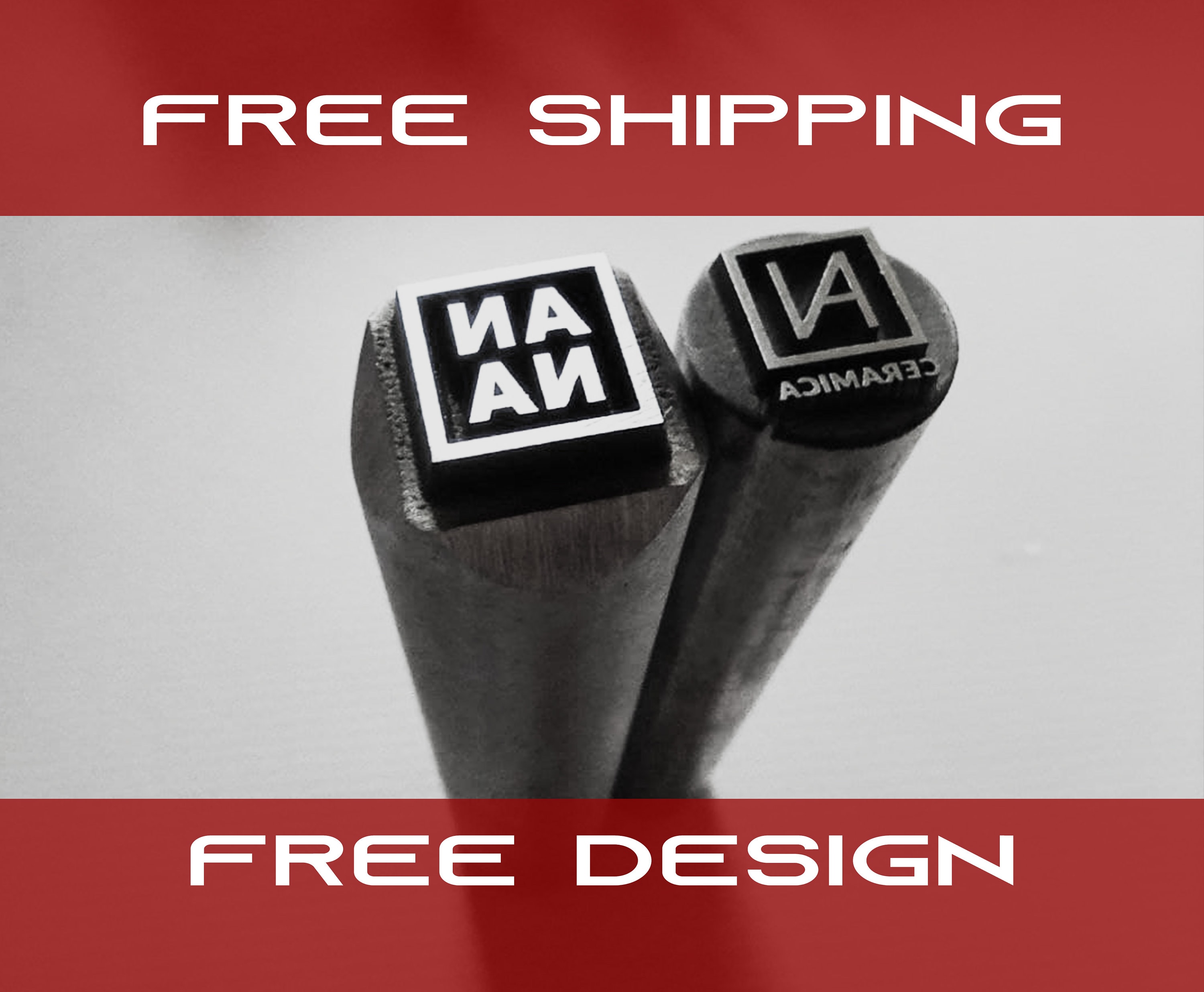 Hard Metal Stamp Custom Logo for Press Metal Design Ceramic | Etsy