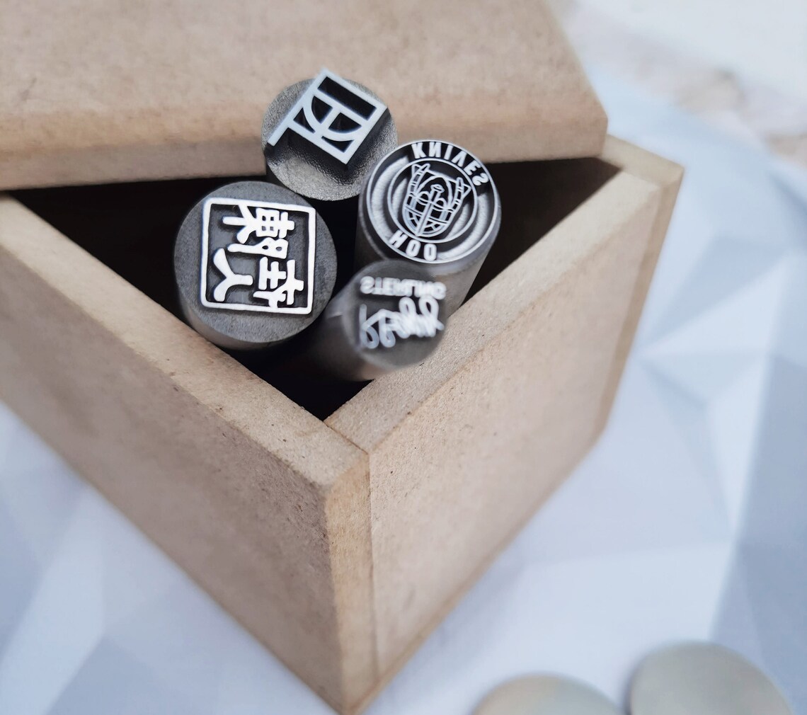 Hard Metal Stamp Custom Logo for Press Metal Design Ceramic Clay ...