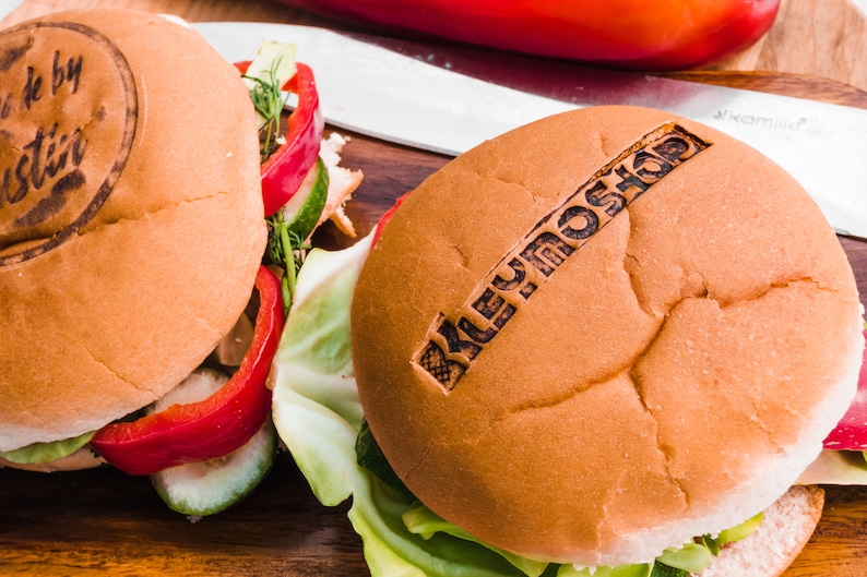 Burger Branding Stamp Personalized for Bread Food Fruits Ice Metal ...