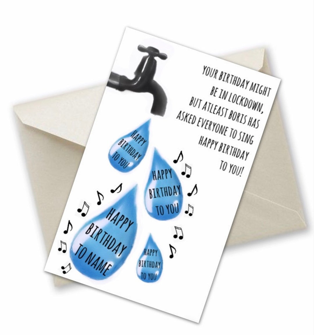 Happy Birthday Song Hand Washing Birthday Card Funny Lockdown - Etsy