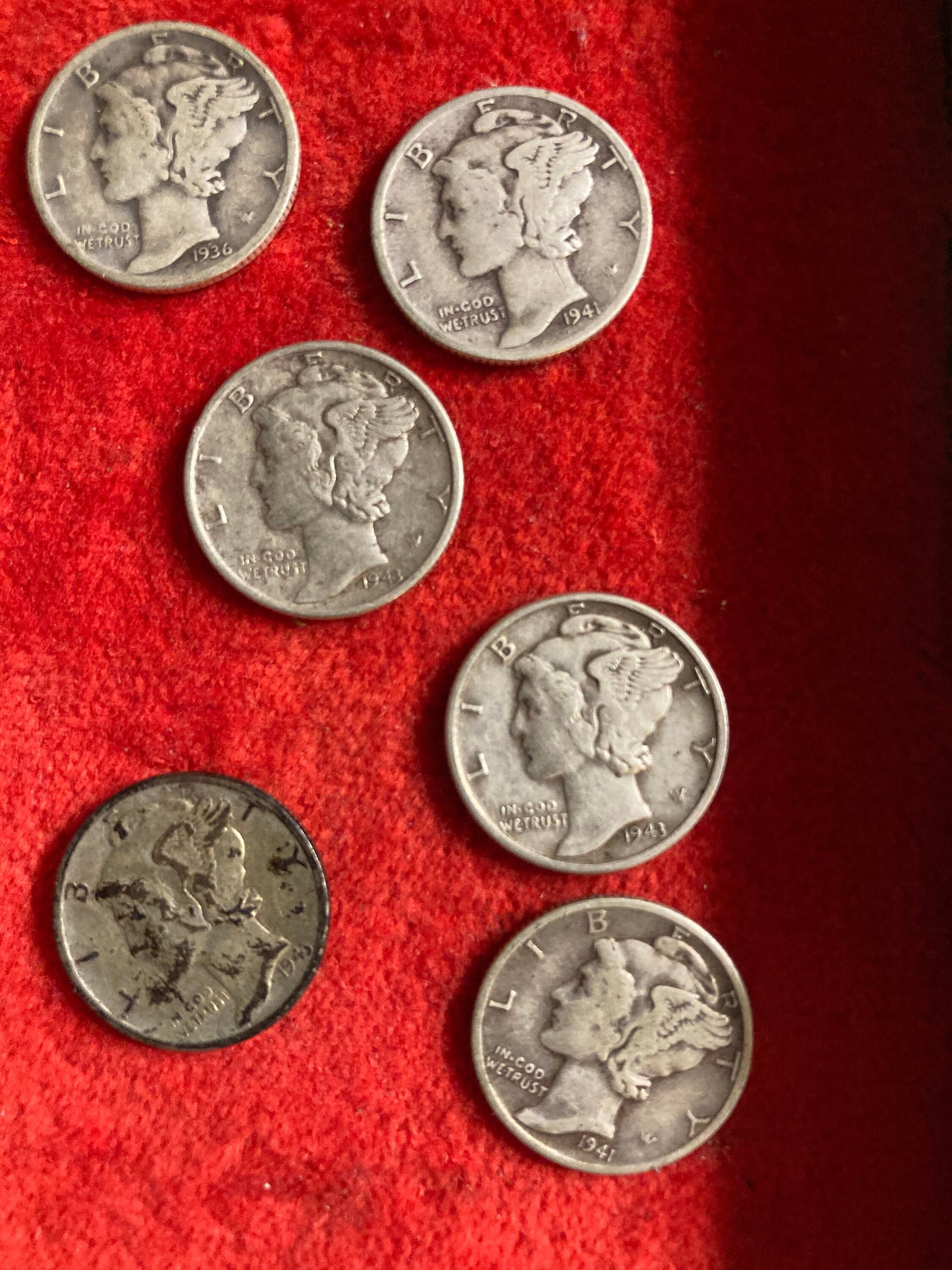 Lot of Six 6 Mercury Dimes winged Liberty Head Dimes - Etsy UK