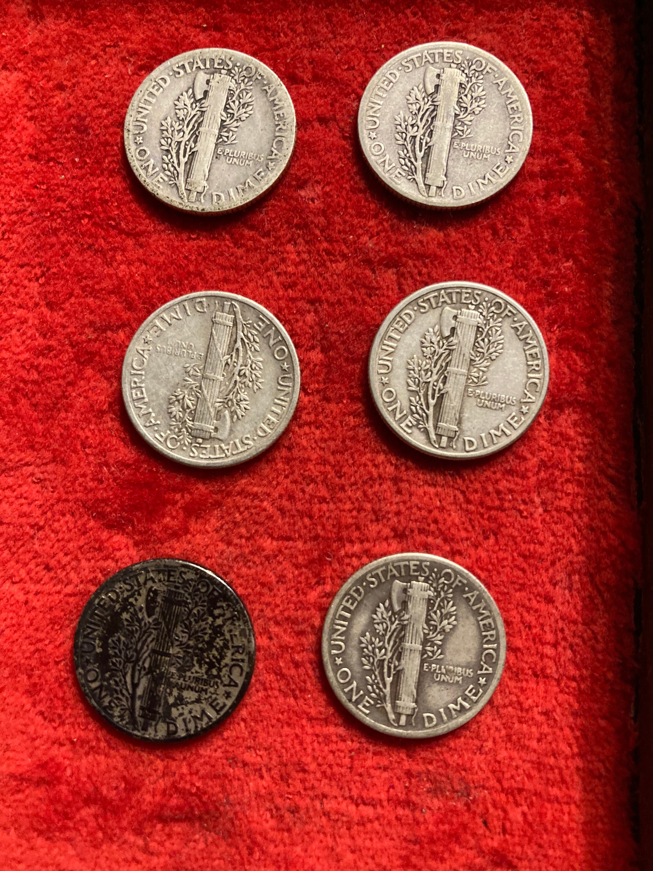 Lot of Six 6 Mercury Dimes winged Liberty Head Dimes - Etsy