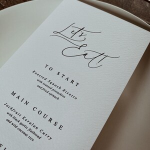 Romantic Calligraphy Menu / Custom Wedding Event Menu / on the Day ...