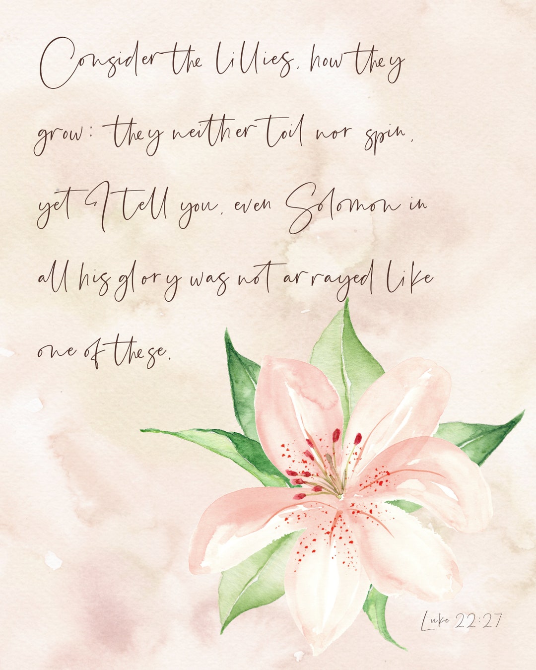 Luke 22:27 Watercolor Print | Digital Print - Etsy
