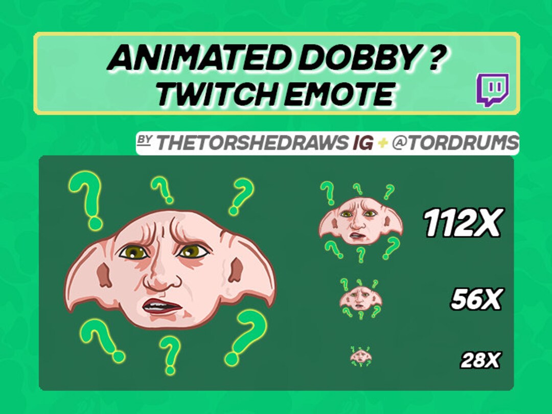 Dobby Animated Harry P Huh Emote Hogwarts Twitch - Etsy