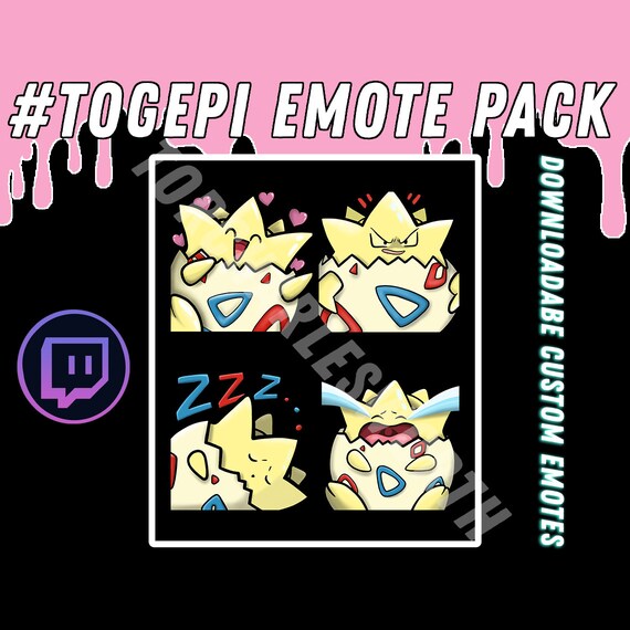 Togepi Pokemon Twitch Emote Happy Sad Angry and Zzzz | Etsy